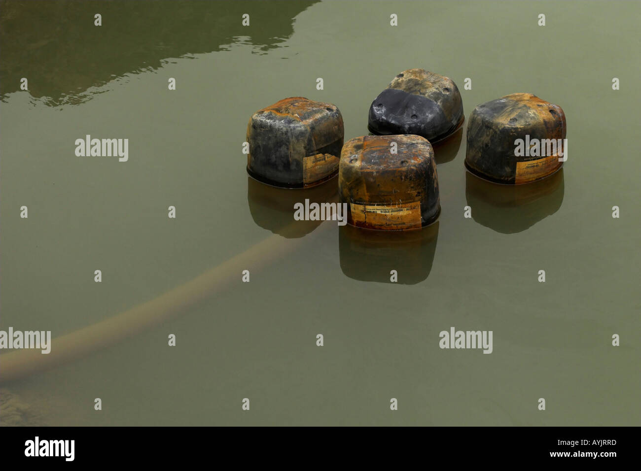 water drainage pipe supported by floats Stock Photo - Alamy