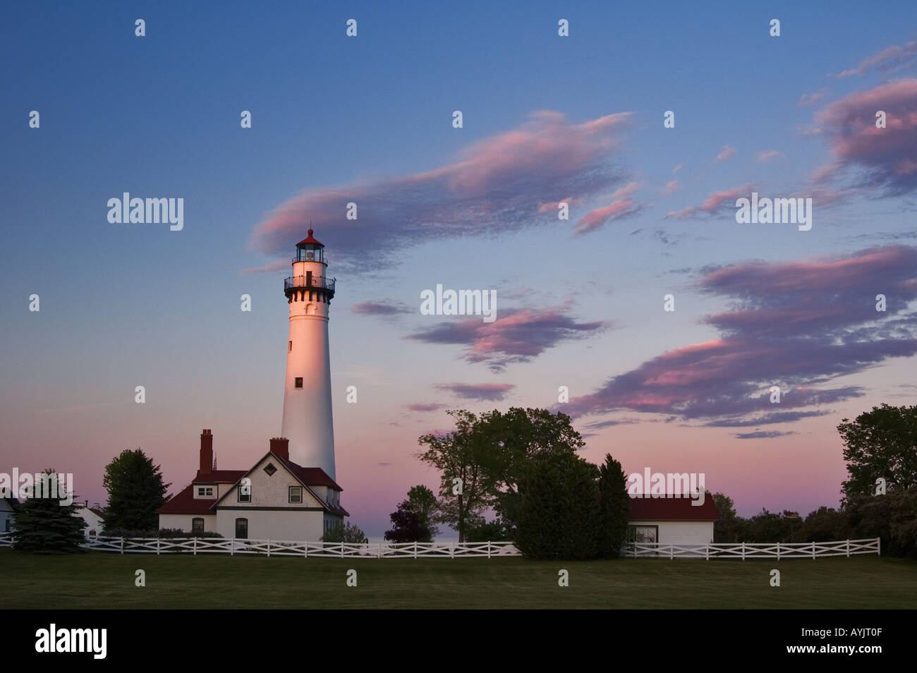 Wind Point Lighthouse Lake Michigan Near Racine Wisconsin Stock Photo ...