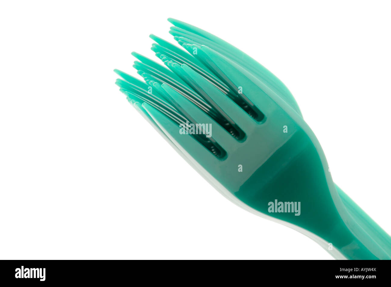 object on white kitchen utensil plastic fork Stock Photo - Alamy