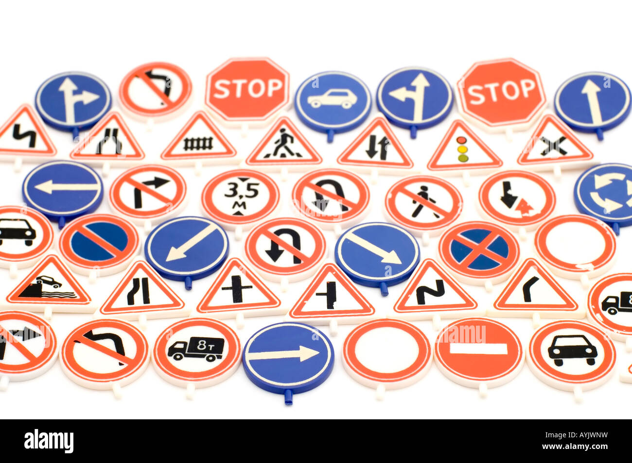 object on white toy road sign Stock Photo - Alamy