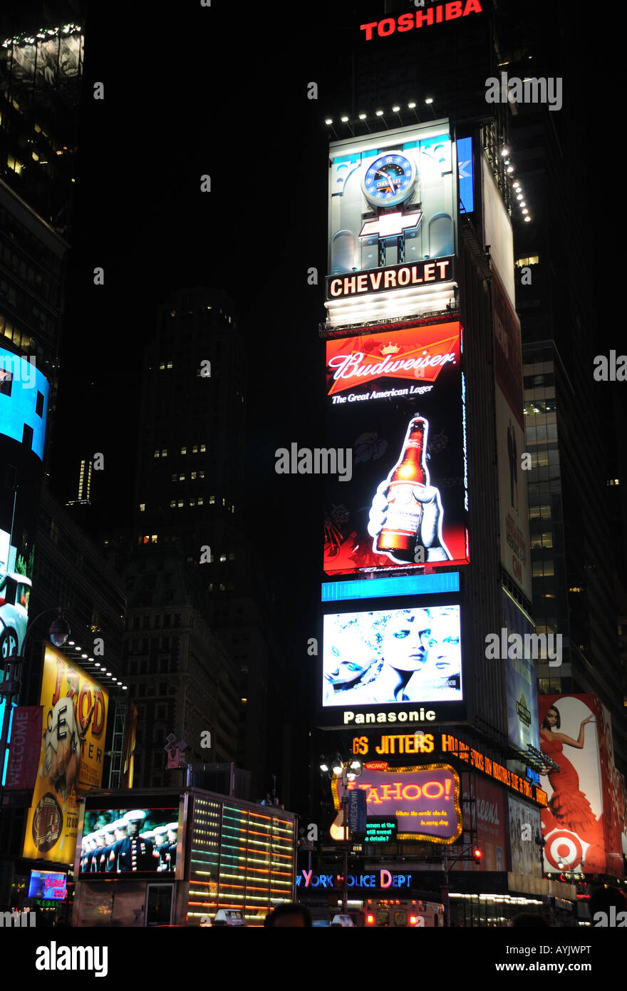 Times Square at night Stock Photo - Alamy