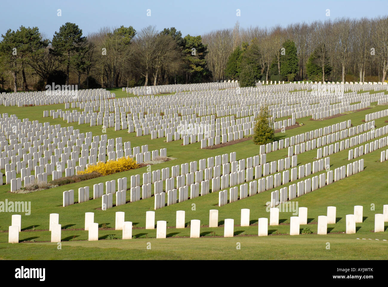 Etaples Military Cemetery Pas de Calais France WWI and WWII Stock Photo ...