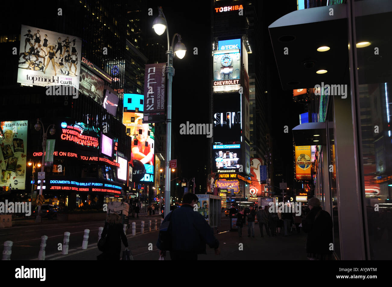 Times Square at night Stock Photo - Alamy