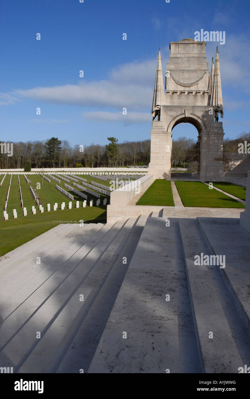 Etaples Military Cemetery Pas de Calais France WWI and WWII Stock Photo ...