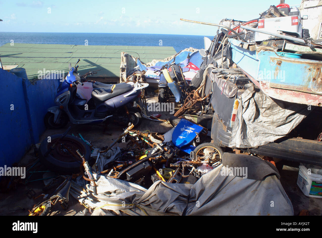garbage dump along coast line in San Juan Puerto rico Stock Photo - Alamy