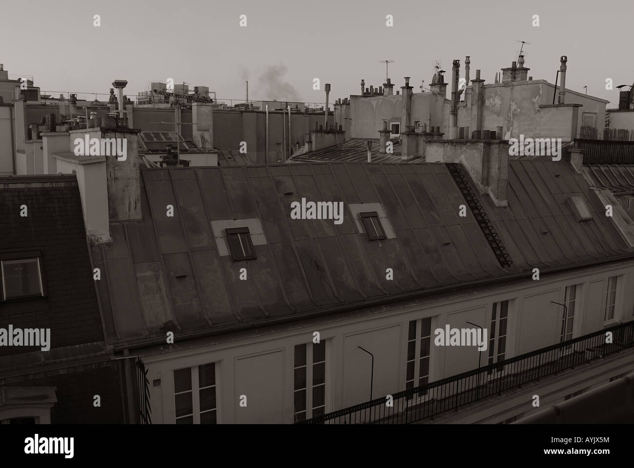 Paris roof chimney hi-res stock photography and images - Alamy