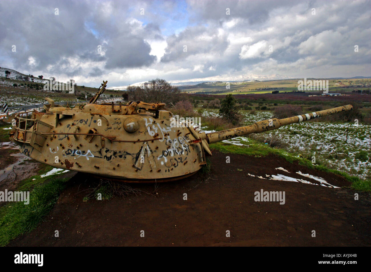 Old Syrian tank remains from the six day war in 1967 Golan heights ...