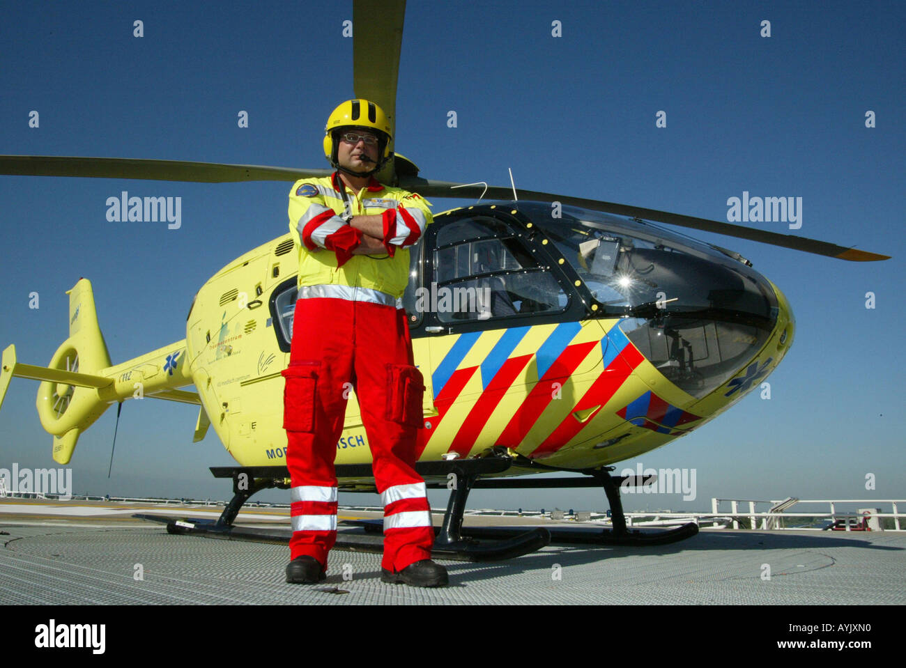 Amsterdam trauma helicopter Stock Photo - Alamy