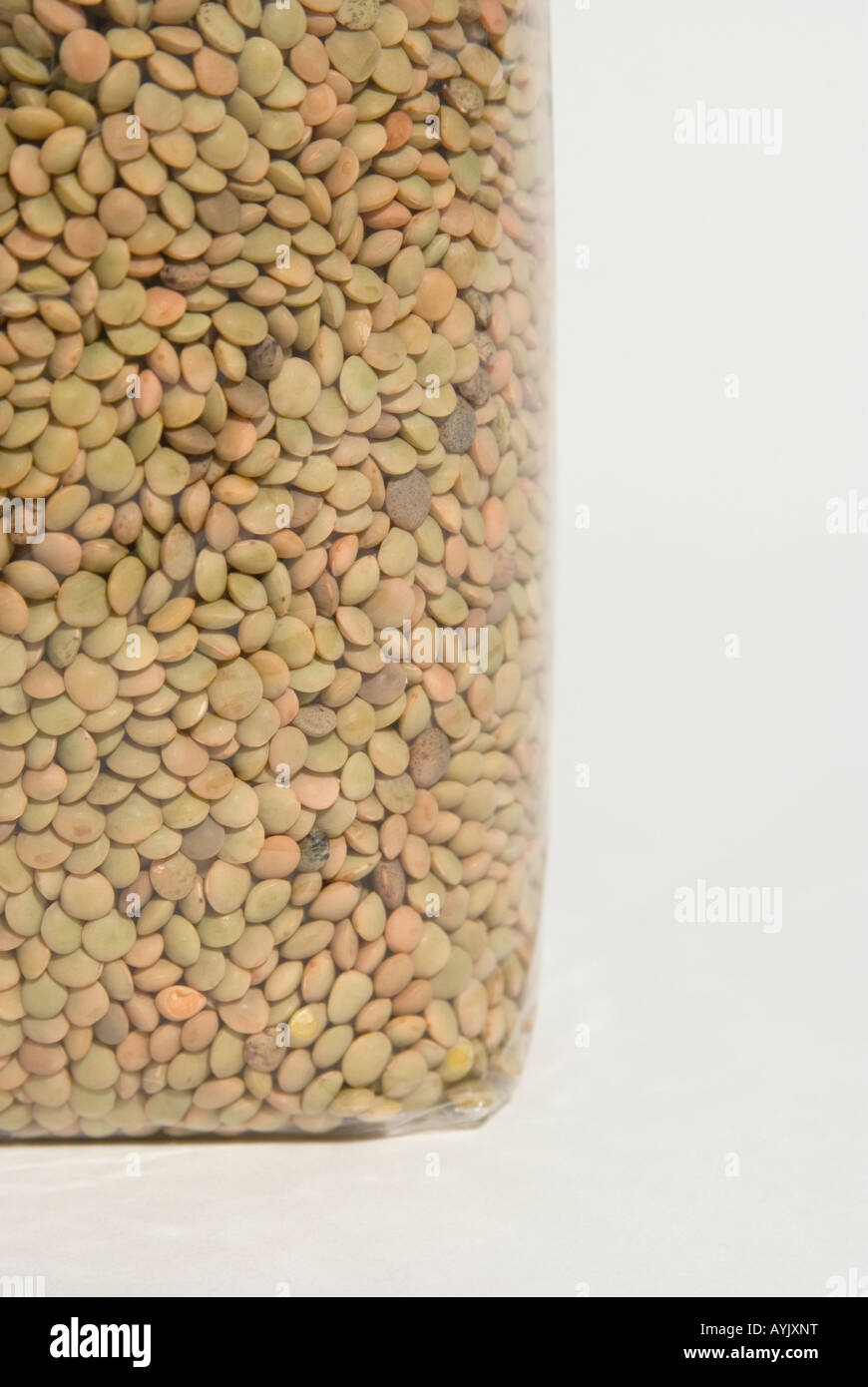 transparent packet of lentils Stock Photo - Alamy