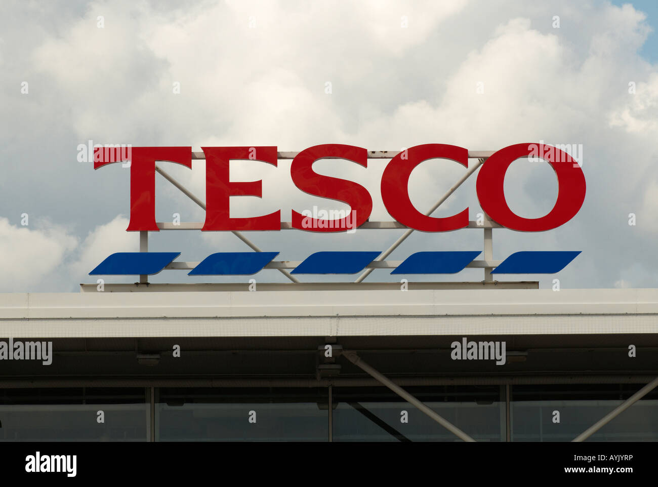 Tesco sign above a store Cambridge Stock Photo - Alamy