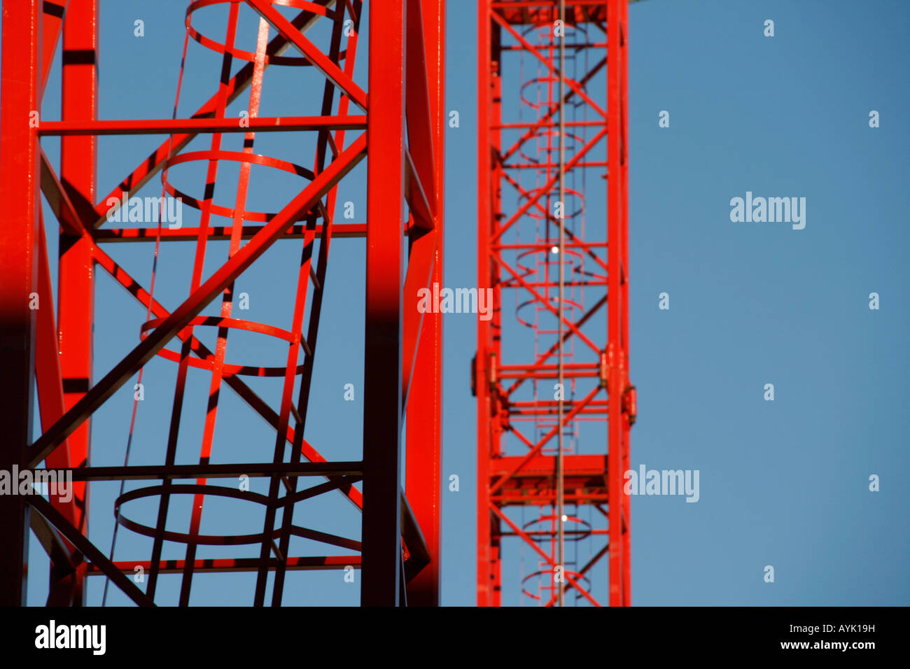 detail of red lifting crane on building site Stock Photo - Alamy