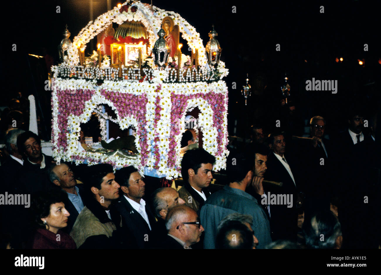greece cyclades paros greek orthodox easter the procession on good ...