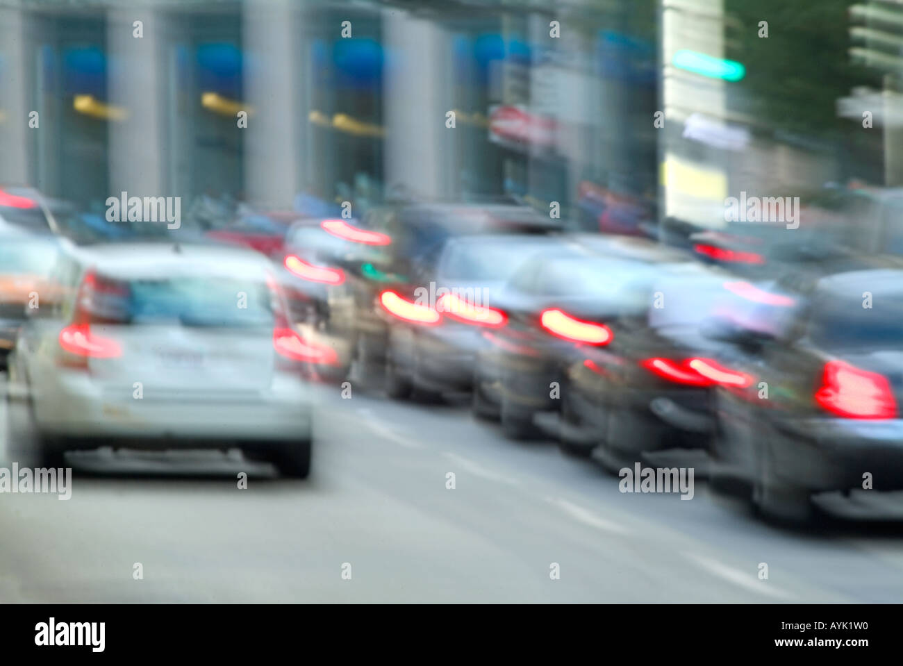 Urban traffic jam on downtown city street Stock Photo - Alamy