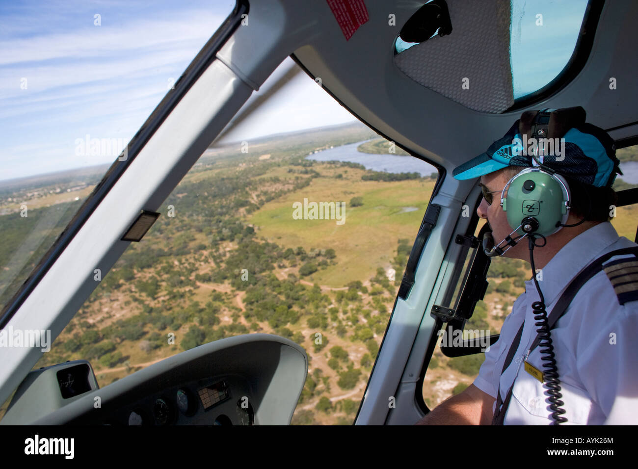 Zambezi river from a helicopter Stock Photo - Alamy