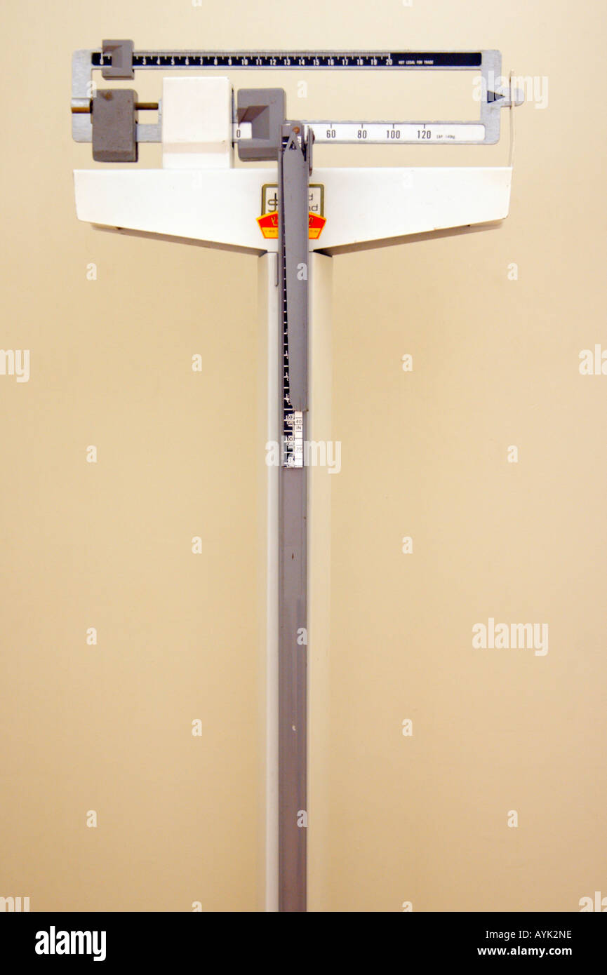 Medical scale at a dietitians office Stock Photo - Alamy
