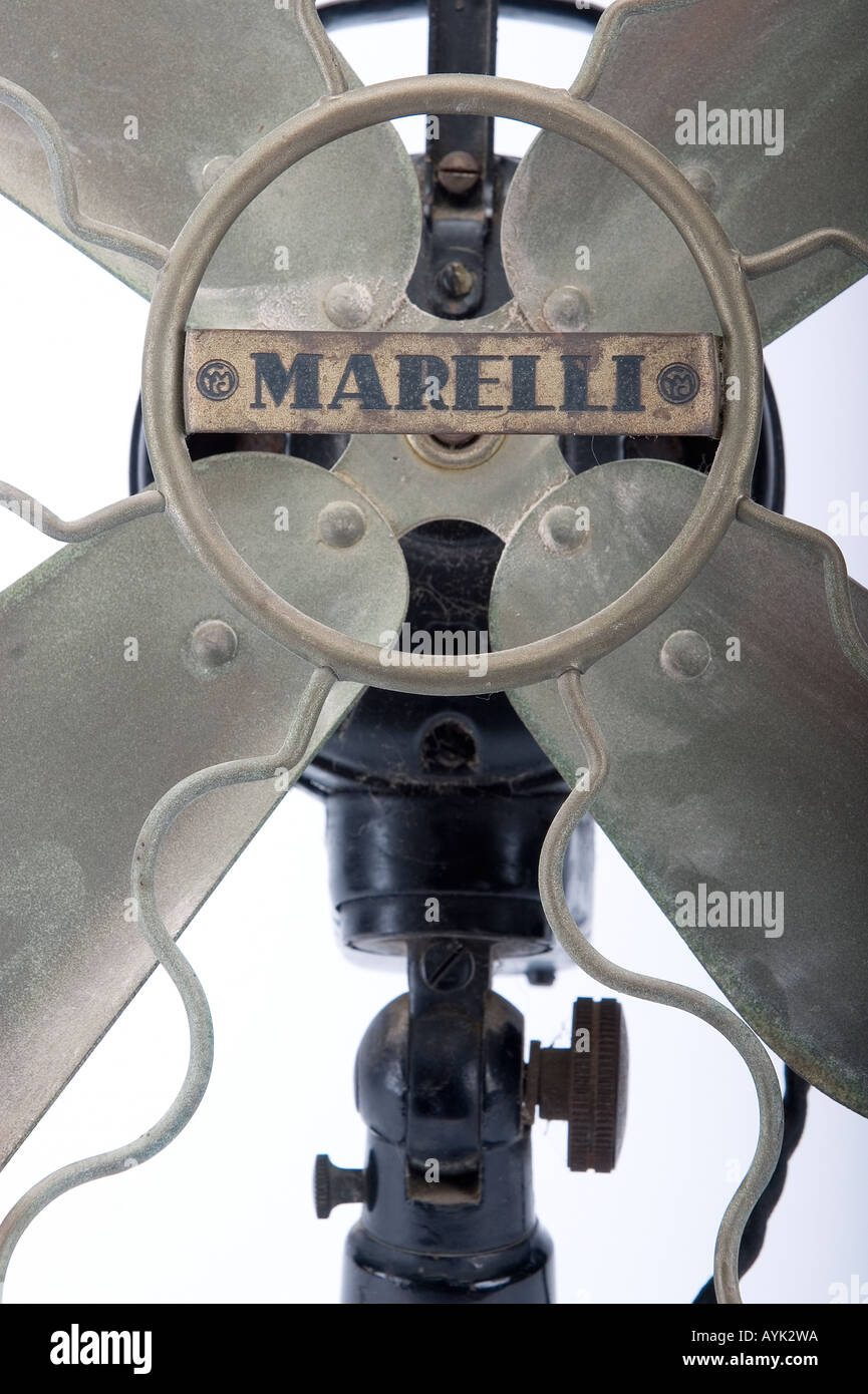 close up front view of a vintage fan on white background Stock Photo ...