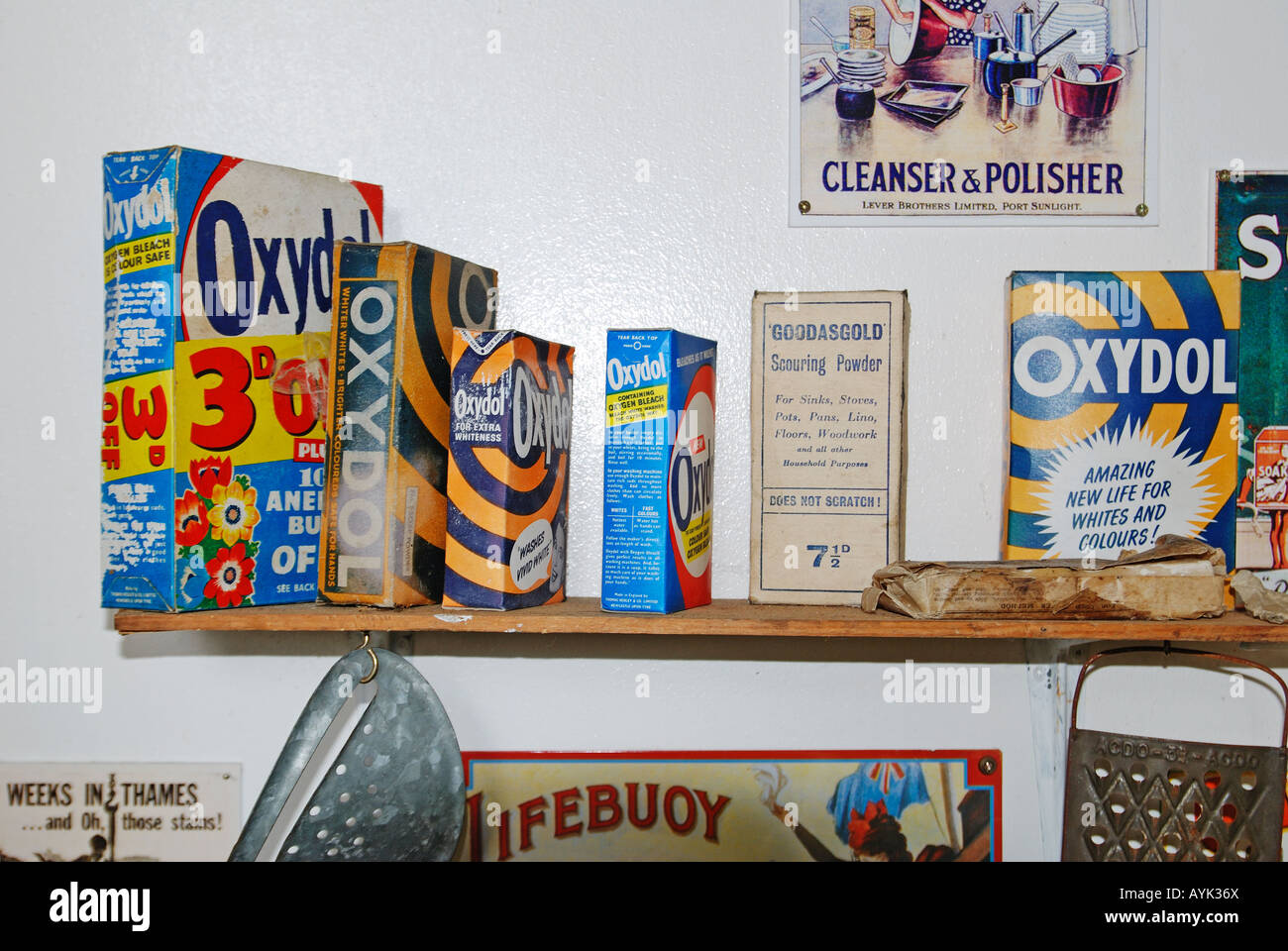 old fashioned packets of soap and washing powders in the soap museum at ...