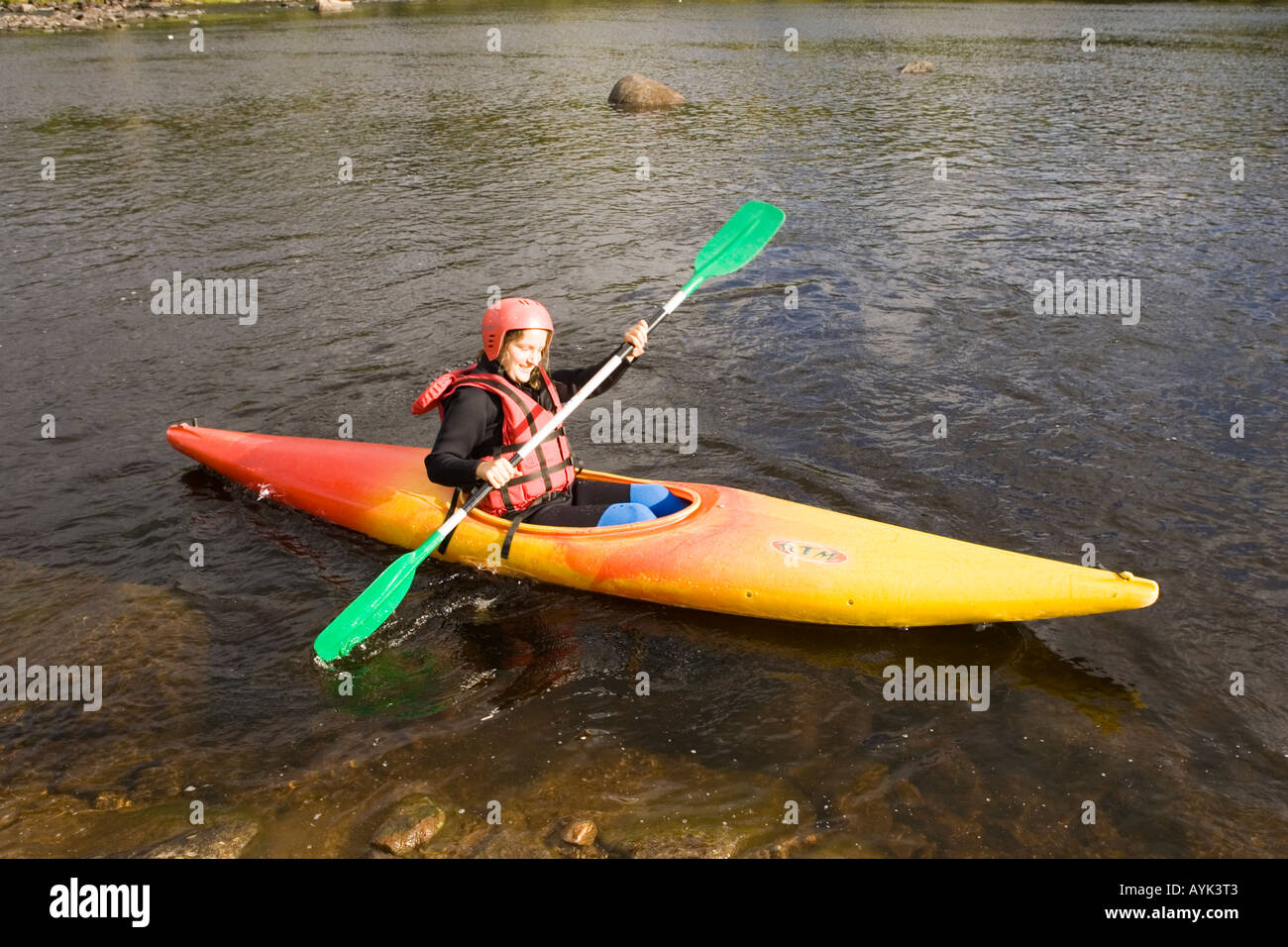 Kayaking on River Raudanjoki Arctic Circle Hiking Area near Rovaniemi ...