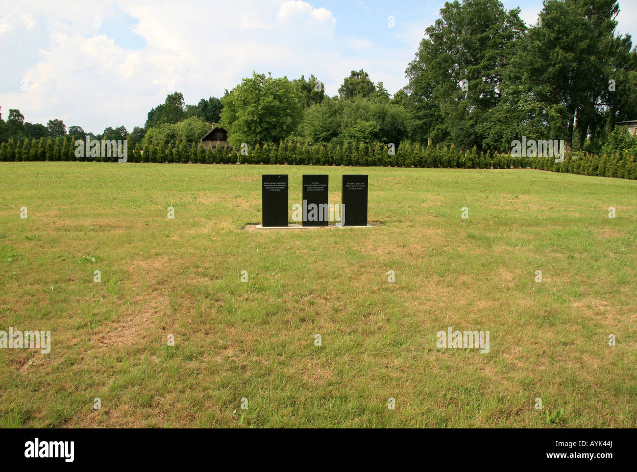 Memorial headstones inside the grounds of the Little Red House at the ...