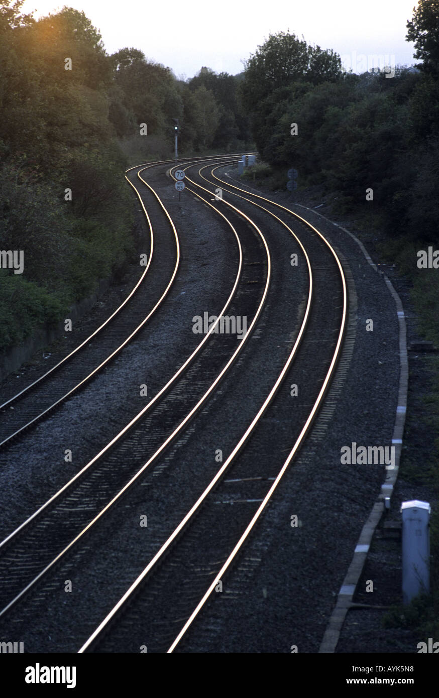 Rail tracks disappearing into distance hi-res stock photography and ...