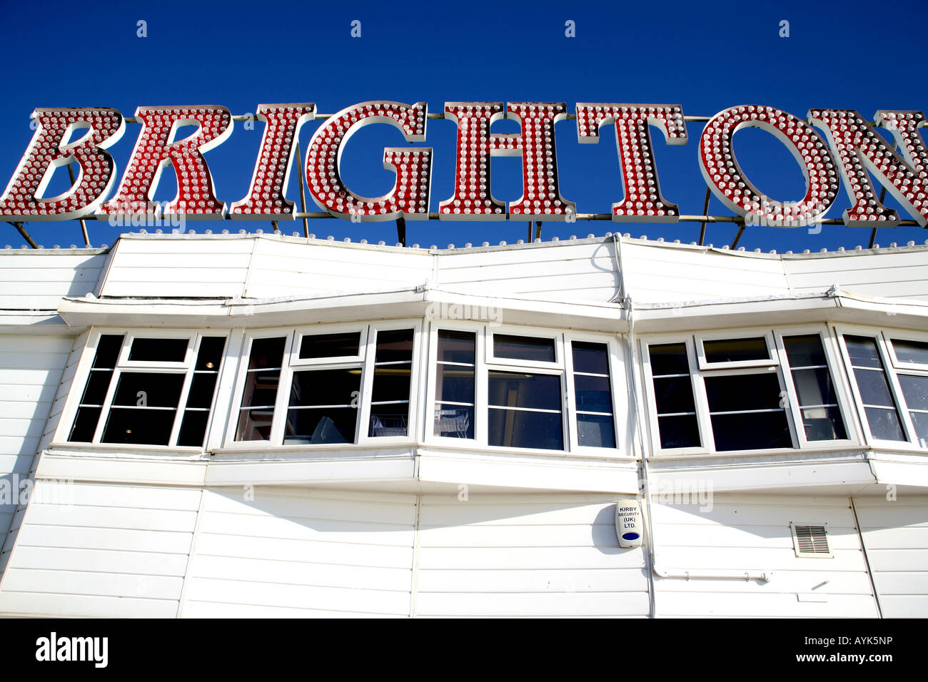 Sign on Brighton pier England Stock Photo - Alamy