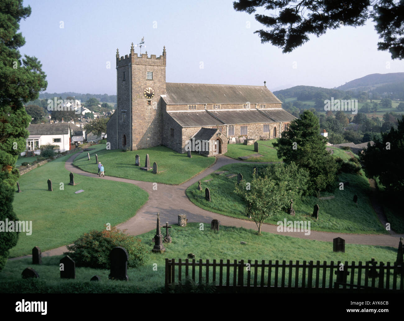 Hawkshead Lake District parish Church Of St Michael All Angels with ...