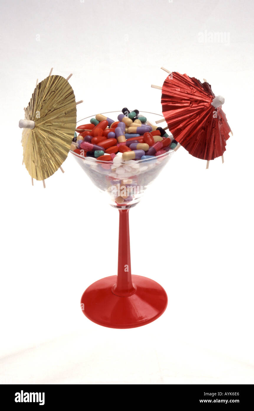 Still life composition illustrating concept of cocktail of drugs Stock ...