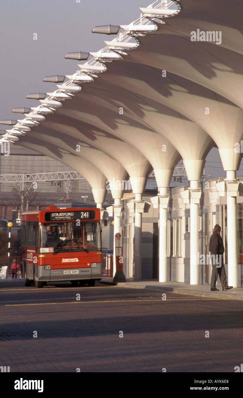 Stratford East London bus terminal and interchange with underground ...