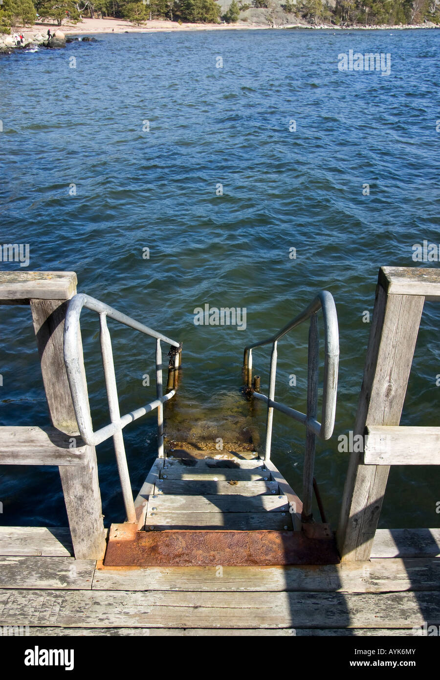 Bathing platform in Scandinavia Stock Photo - Alamy