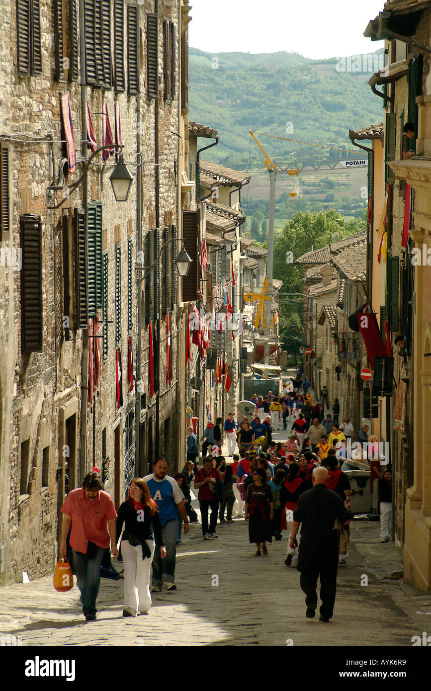 Gubbio Ceri Race Festival 15 May Umbria Italy Vertical upright portrait ...