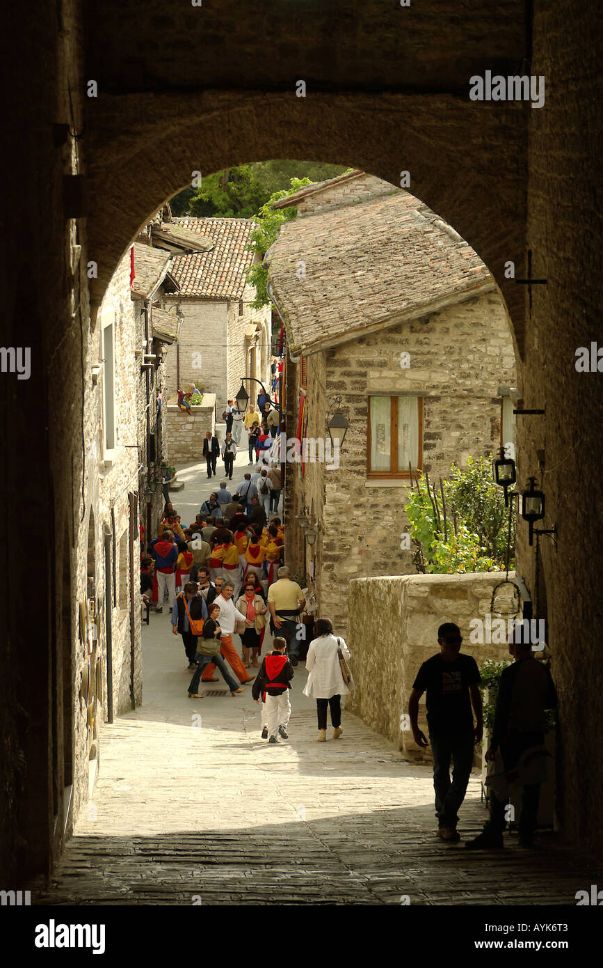Gubbio Ceri Race Festival 15 May Umbria Italy Vertical upright portrait ...