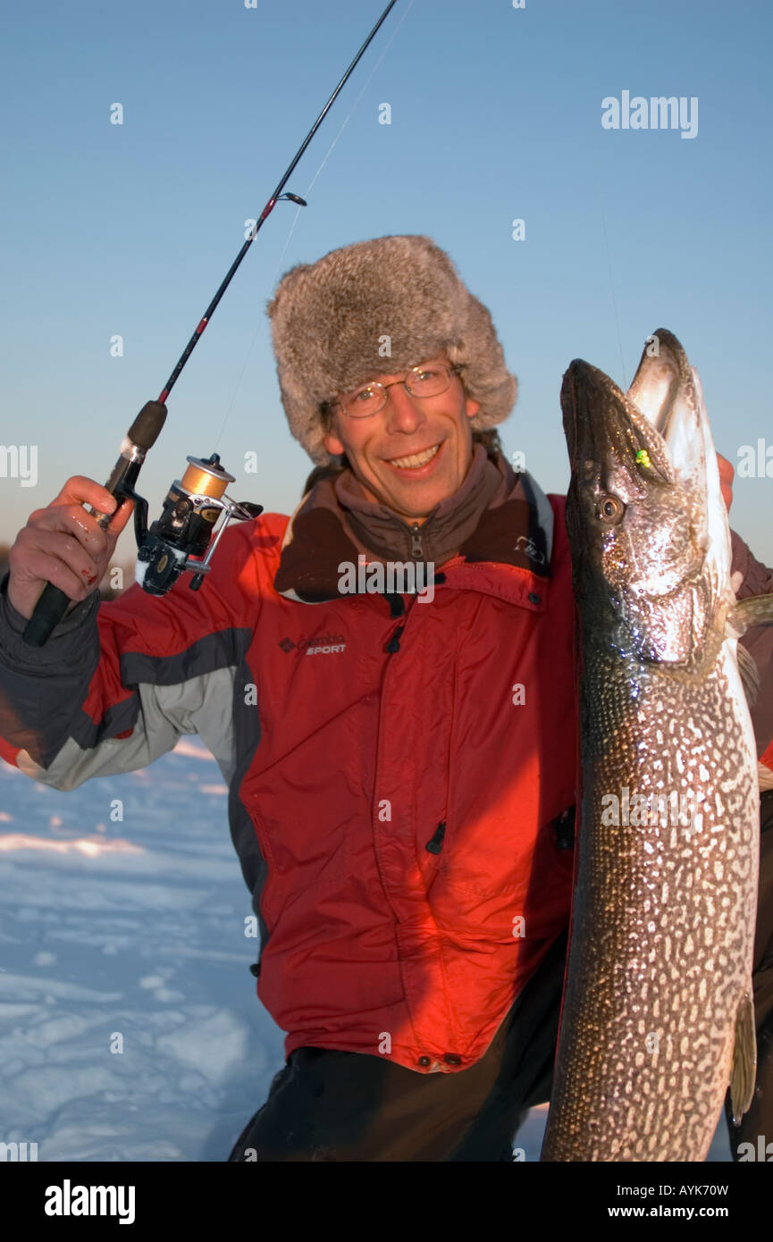 man holds large northern pike Stock Photo - Alamy