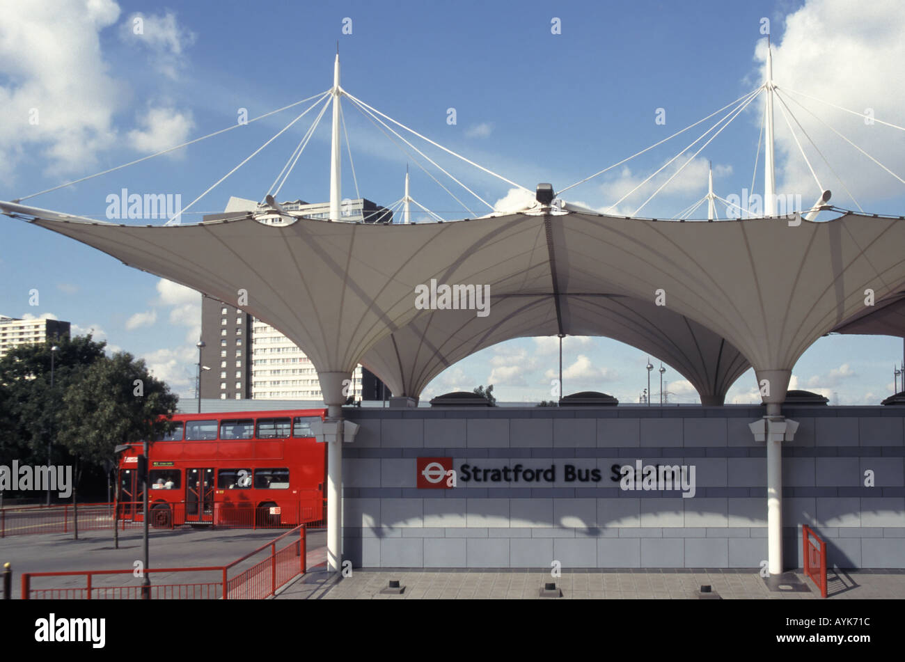 Stratford East London bus terminal and interchange with underground ...