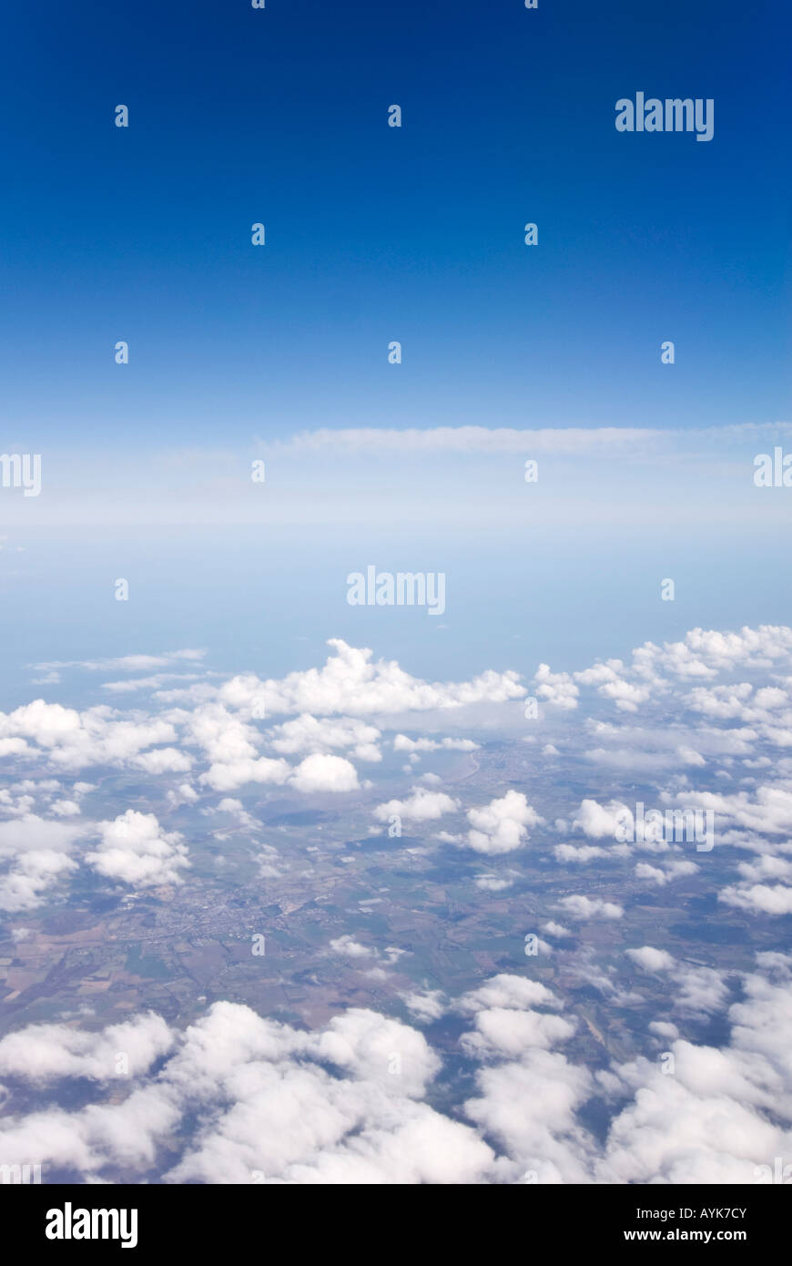 Vertical aerial wide angle flying over the Kent countryside Stock Photo ...