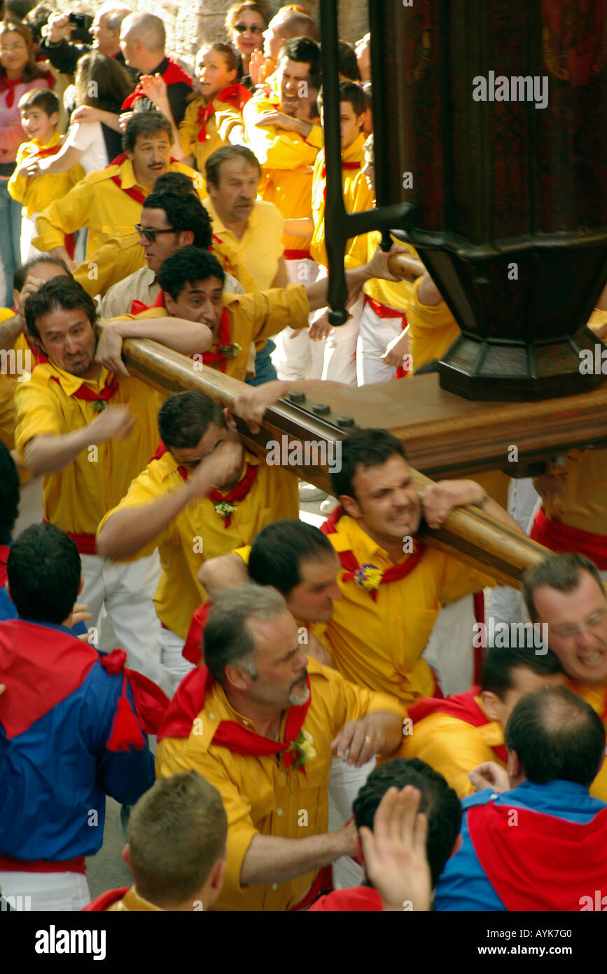 Gubbio Ceri Race Festival 15 May Umbria Italy Vertical upright portrait ...