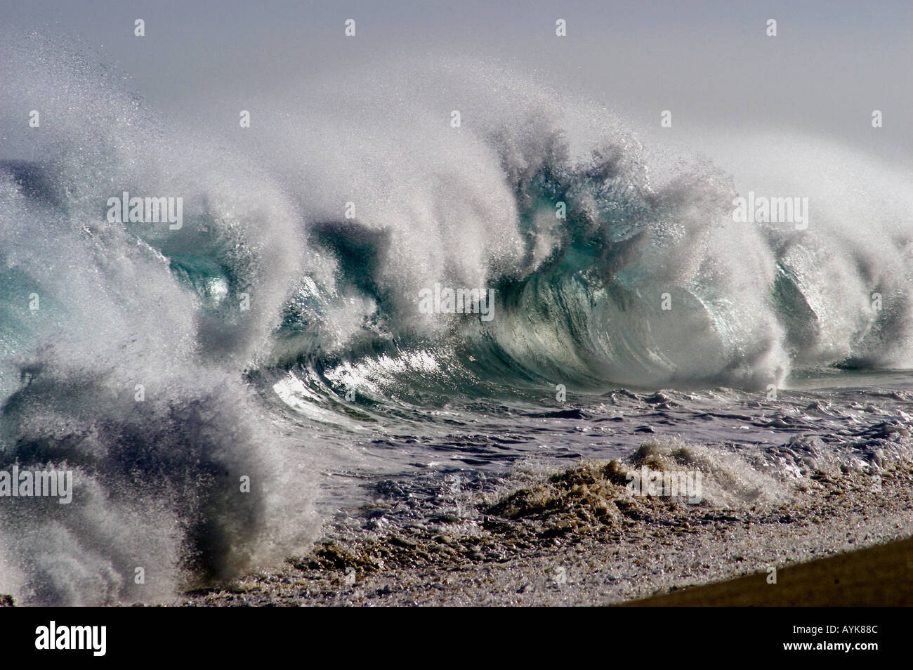 powerful breaking wave Stock Photo - Alamy