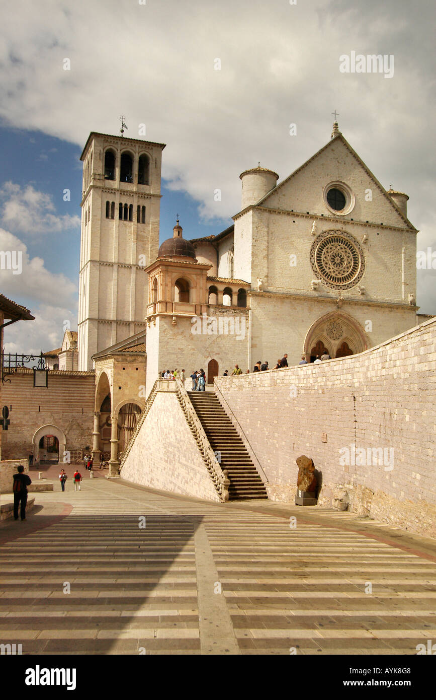 The Basilica of San Francesco d'Assisi showing lower and upper churches ...