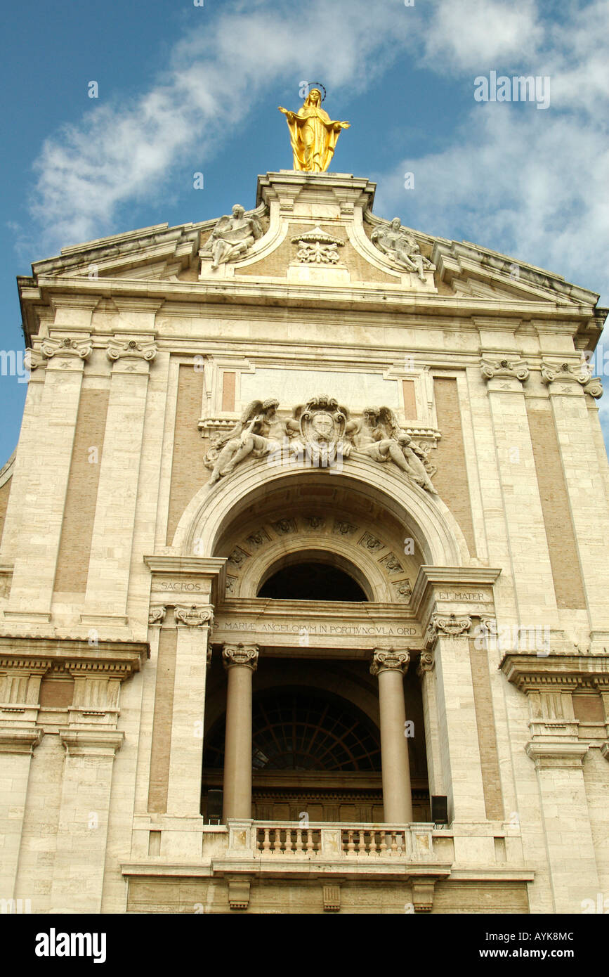 Golden statue of Madonna, The Basilica of Santa Maria degli Angeli ...