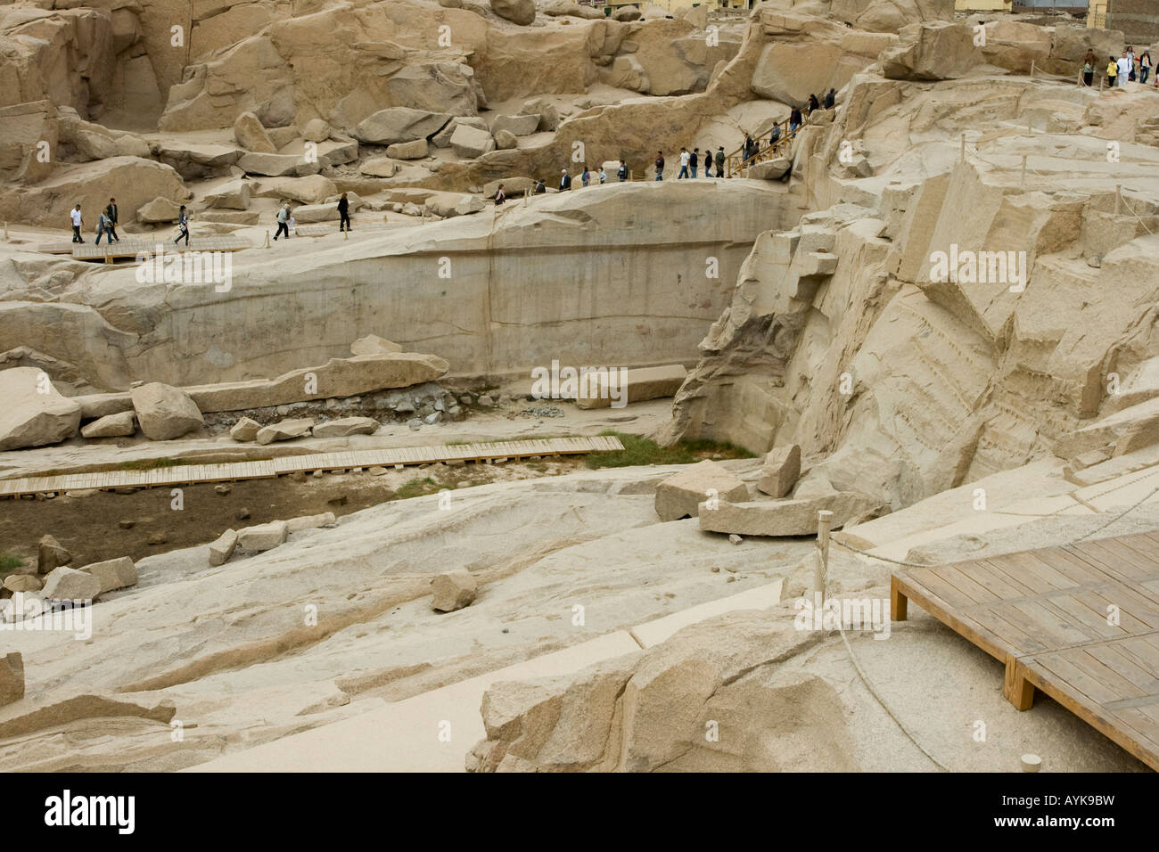 Unfinished obelisk Northern quarries Aswan or Assuan Nile Valley ...