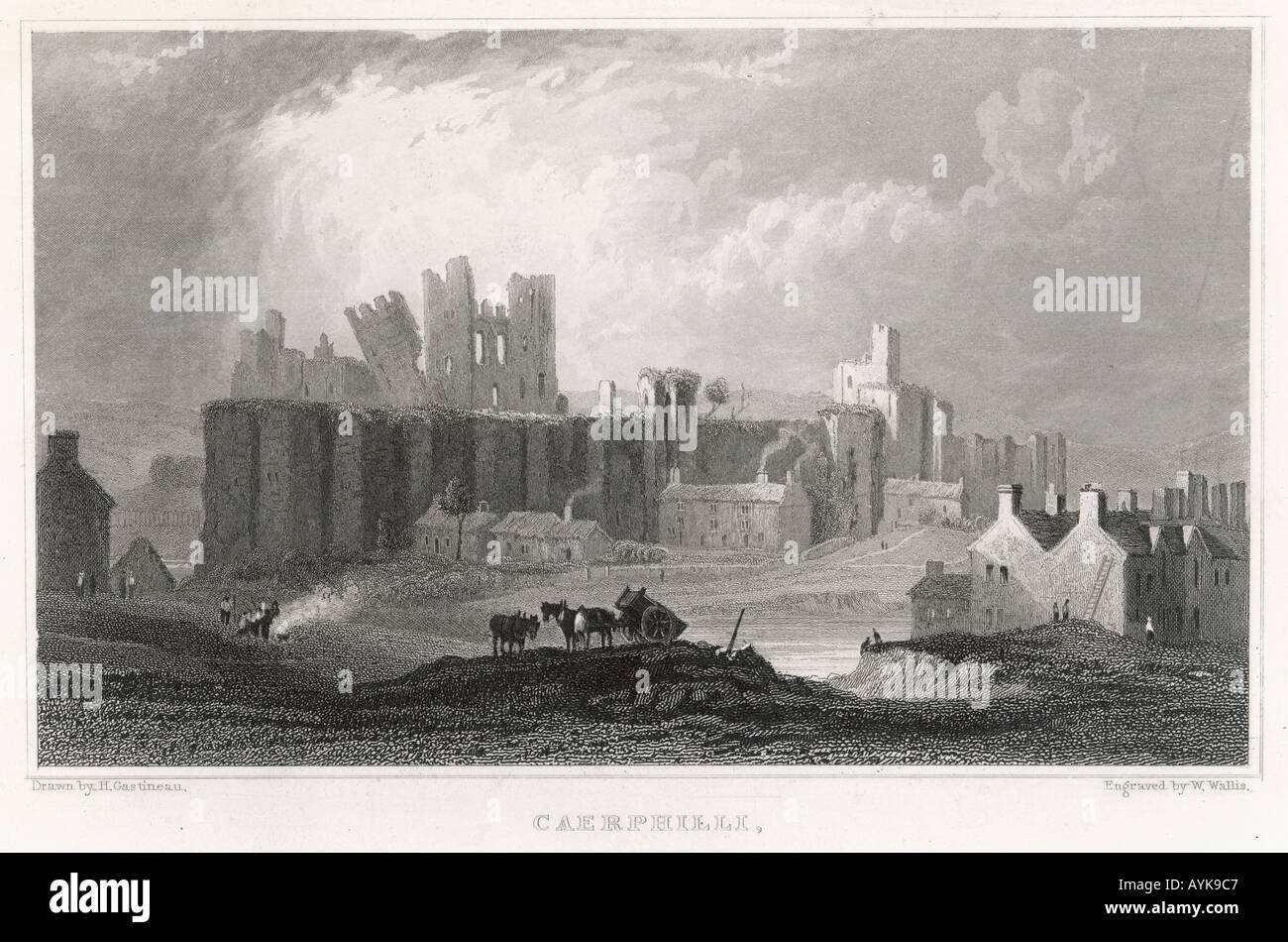 Wales Caerphilly Castle Stock Photo - Alamy