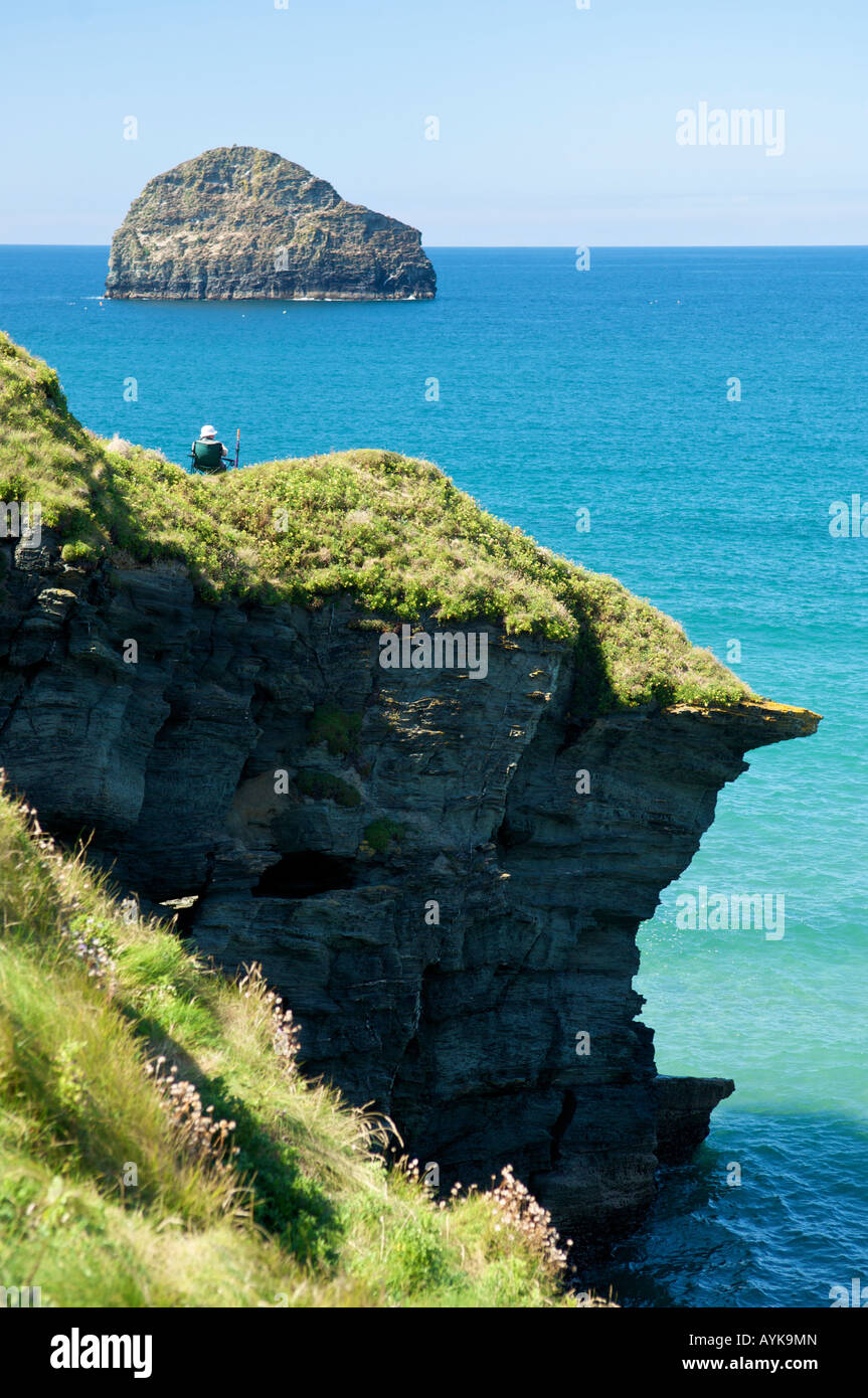 Trebarwith Strand on the north Cornish coast Stock Photo - Alamy
