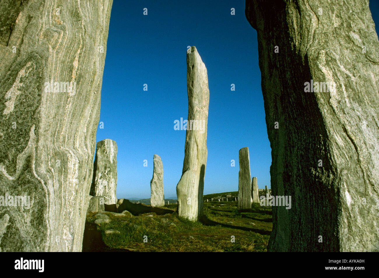 UK, Scotland, Isle of Lewis, Callanish Neolithic Standing Stones Stock ...