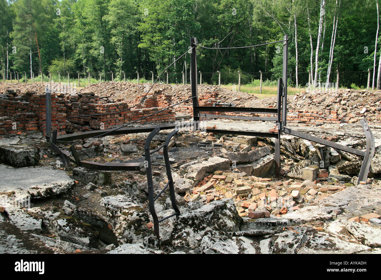 The ruined cremation oven area of Crematorium V at the former Nazi ...