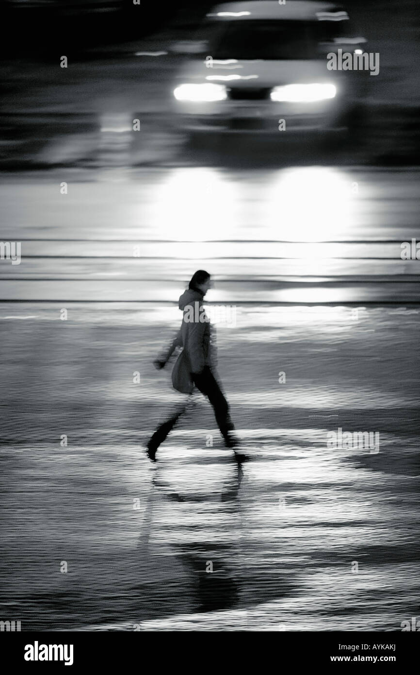 Woman Walking Alone Night High Resolution Stock Photography and Images ...