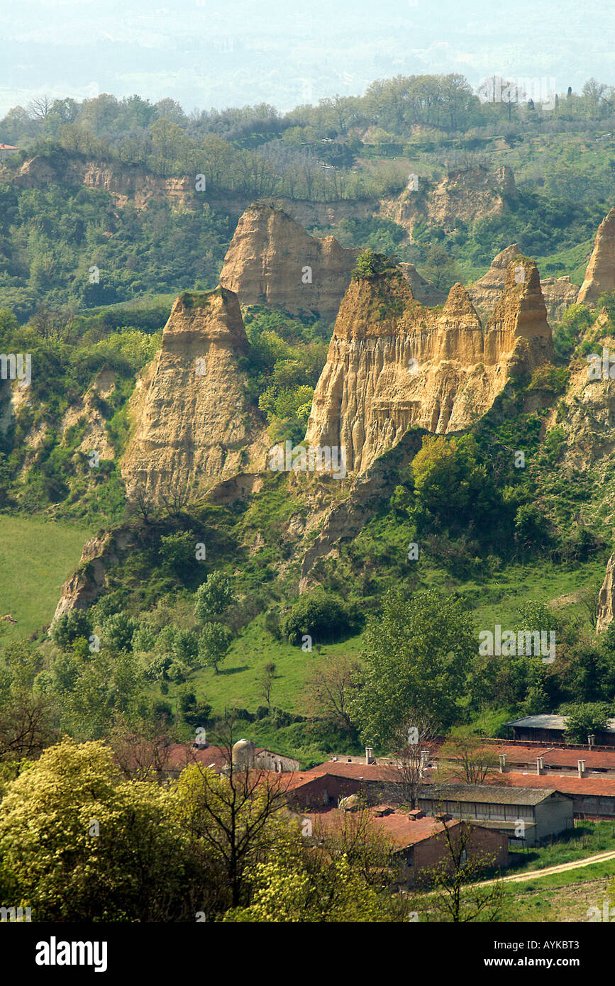 Le Balze Arezzo Tuscany Italy upright vertical portrait Stock Photo - Alamy