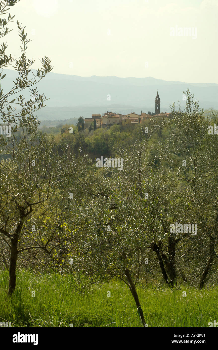 Le Balze Arezzo Tuscany Italy upright vertical portrait Stock Photo - Alamy