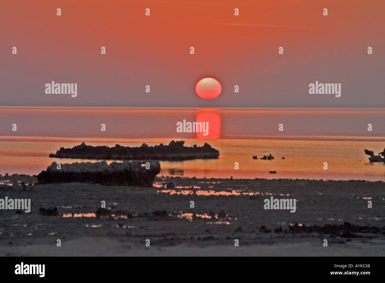 sun set in the Qatar desert Stock Photo - Alamy