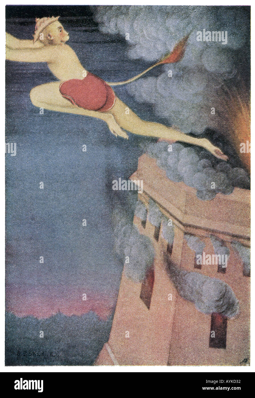 Hanuman Burns Lanka Stock Photo - Alamy