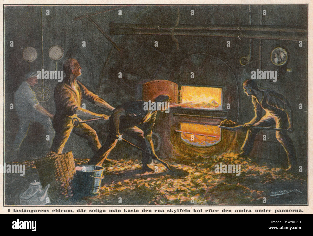 Stoking A Steamship Stock Photo - Alamy