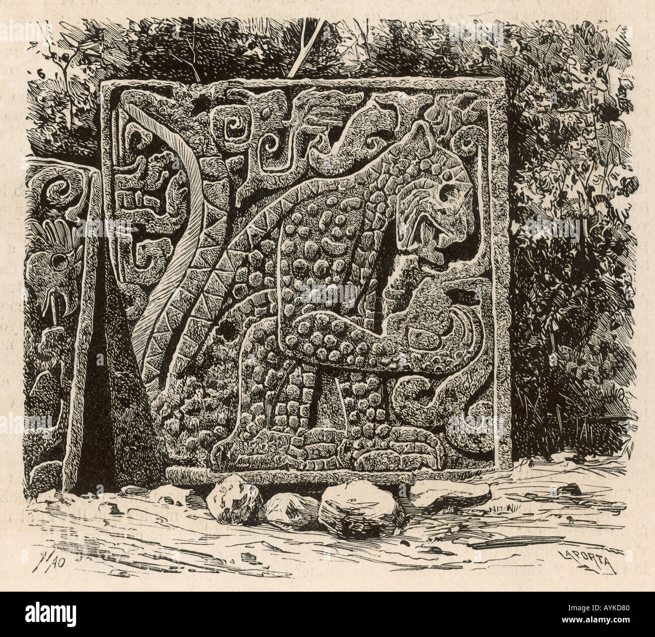 A bas relief cat from the tomb chaacmol hi-res stock photography and ...